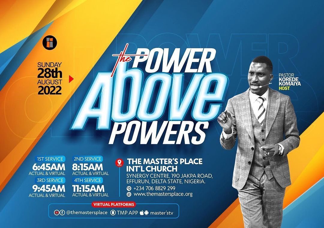 THE MASTER'S PLACE SUNDAY SERVICE 28TH AUGUST 2022 - LIVE BROADCAST