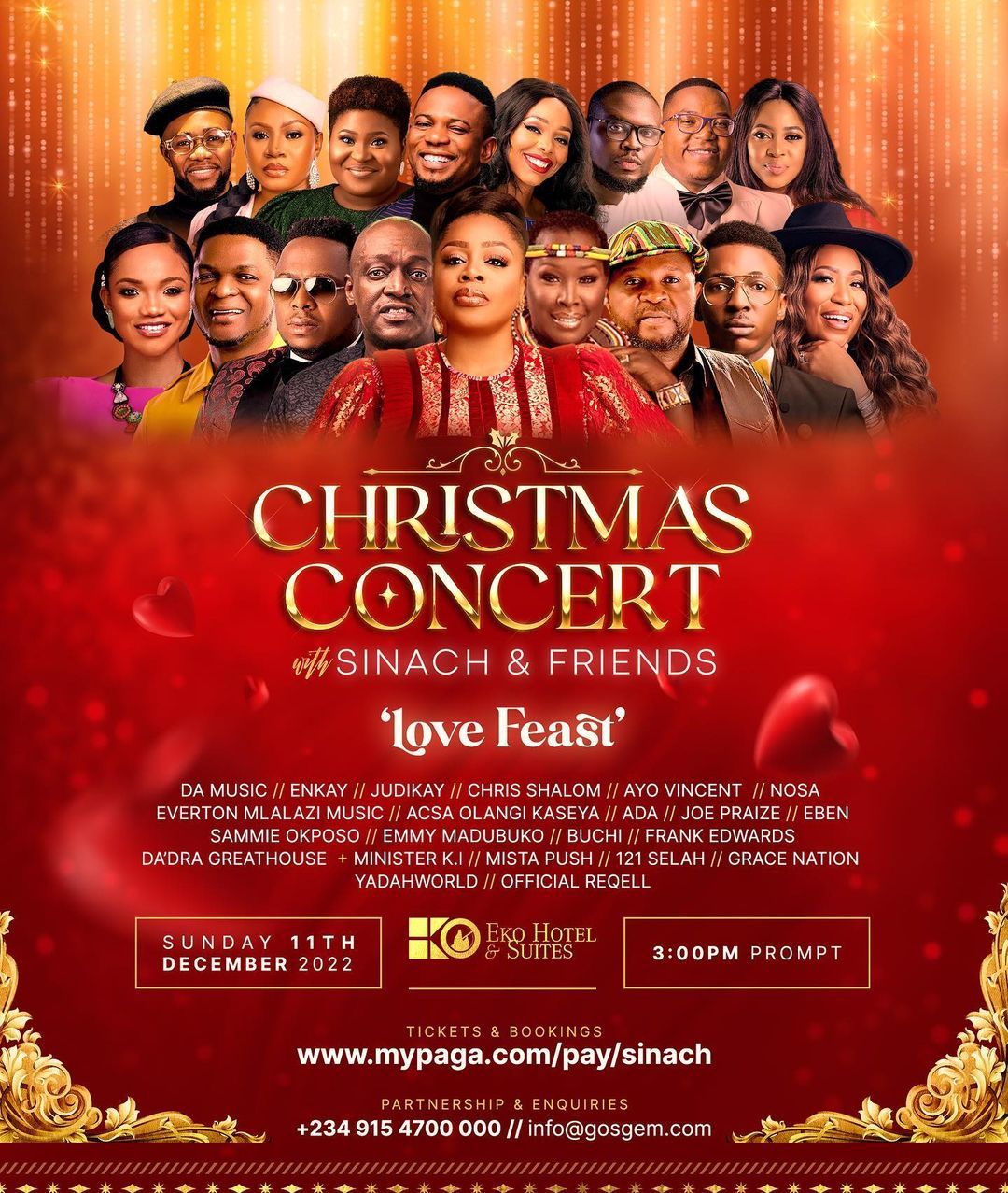 CHRISTMAS CONCERT WITH SINACH AND FRIENDS DECEMBER 2022 – ALL DETAILS